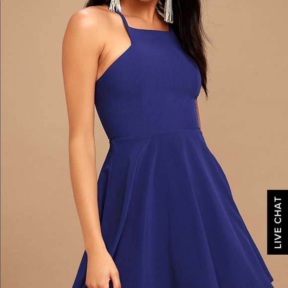 Lulus | Dresses | Lulus Blue Skater Dress | Poshmark